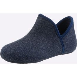 Hausschuh, Damen, Gr. 36, blau (marine), Filz, Schuhe Hausschuh