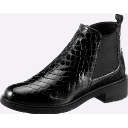 Stiefelette Casual Looks, Damen, Gr. 39, schwarz, Lackleder, Schuhe Stiefelette