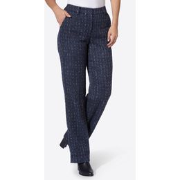 Webhose Heine, Damen, Gr. 38, Normalgr&ouml;&szlig;en, marine, 100% Polyester, gemustert, Hosen