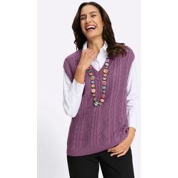 Pullunder Inspirationen "Pullunder", Damen, Gr. 38, violett, 50% Baumwolle, 50% Polyacryl, unifarben, Pullover Pullunder