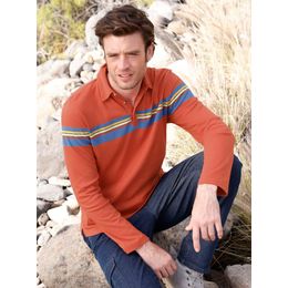 Langarmshirt Catamaran "Langarm-Shirt", Herren, Gr. 48/50, orange (terra, bedruckt), 100% Baumwolle, gemustert, gestreift, unifarben, Shirts Langarmshirt