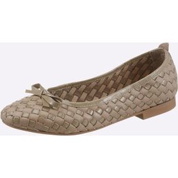 Ballerina Andrea Conti, Damen, Gr. 36, taupe, Lackleder, Leder, Rindsleder, Schuhe Ballerina