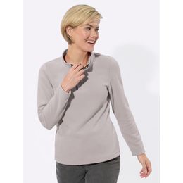 Fleeceshirt Classic Basics "Fleece-Shirt", Damen, Gr. 40, steingrau, 100% Polyester, unifarben, Shirts