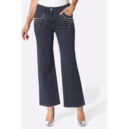 Bequeme Jeans, Damen, Gr. 52, Normalgr&ouml;&szlig;en, dunkelblau, 99% Baumwolle, 1% Elasthan, unifarben, lang, Jeans