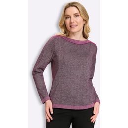Strickpullover Classic Basics "Fledermaus-Pullover", Damen, Gr. 44, burgund, malve, 77% Polyacryl, 15% Polyester, 8% metallisierte Fasern, unifarben, Pullover Strickpullover