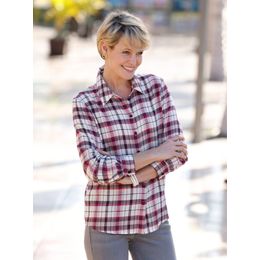 Flanellbluse Classic Basics, Damen, Gr. 38, ecru, aubergine, kariert, 100% Baumwolle, gemustert, kariert, mehrfarbig, Blusen