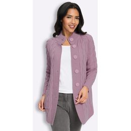 Strickjacke Classic Basics, Damen, Gr. 46, mauve, 100% Polyacryl, unifarben, Strickjacken Strickjacke