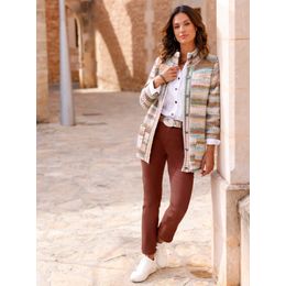 Strickjacke Inspirationen, Damen, Gr. 36, rotbraun, gemustert, 67% Polyacryl, 33% Polyamid, gemustert, gestreift, mehrfarbig, Strickjacken Strickjacke