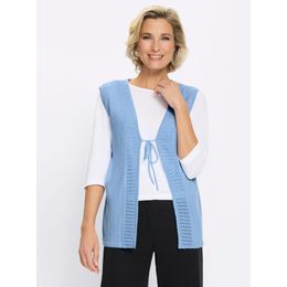 Strickweste Classic Basics, Damen, Gr. 38, eisblau, 100% Polyacryl, unifarben, Westen Strickweste