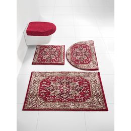 Badematte Grund Gr. 1, rot, gemustert, rechteckig (45cm x 50cm ), 1 Stk., Badematten, Badematte