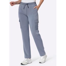 Jerseyhose Heine, Damen, Gr. 38, Normalgr&ouml;&szlig;en, taubenblau, 50% Modal, 44% Polyester, 6% Elasthan, unifarben, Hosen Jerseyhose