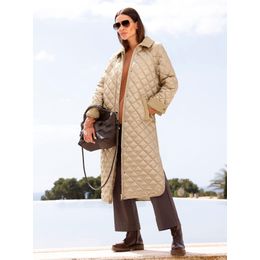 Steppmantel Heine, Damen, Gr. 38, beige, 55% Polyester, 45% Polyamid, Wattierung:100% Polyester, unifarben, unifarben mit Farbeinsatz, unifarben mit Farbeins&auml;tzen, M&auml;ntel Steppmantel