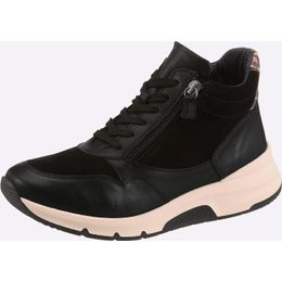 Sneaker Heine, Damen, Gr. 35, schwarz, Glattleder, Leder, Rindsleder, Veloursleder, Schuhe Sneaker