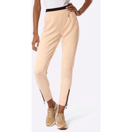 CR&Eacute;ATION L Webhose CREATION L, Damen, Gr. 40, Normalgr&ouml;&szlig;en, sand, 50% Modal, 44% Polyester, 6% Elasthan, unifarben, Hosen