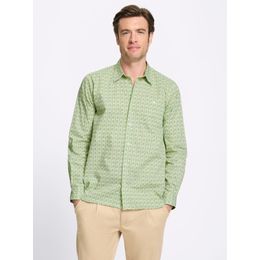Langarmhemd Marco Donati, Herren, Gr. 39/40, Normalgr&ouml;&szlig;en, eucalyptus, gemustert, 100% Baumwolle, bedruckt, gemustert, k&ouml;rpernah, Hemden