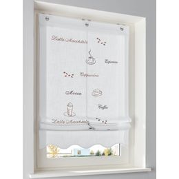Raffrollo HEINE HOME Gr. 6, wei&szlig;, braun, B:140cm H:130cm, Raffrollos