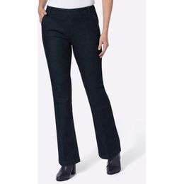 Bequeme Jeans Classic Basics, Damen, Gr. 22, Kurzgr&ouml;&szlig;en, dunkelblau, 81% Baumwolle, 17% Polyester, 2% Elasthan, unifarben, lang, Jeans