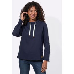 Sweatshirt Casual Looks, Damen, Gr. 40, marine, 50% Baumwolle, 50% Polyester, unifarben, Sweatshirts Sweatshirt