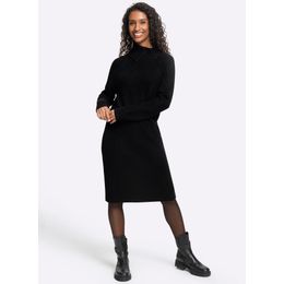 Strickkleid Heine "Strickkleid", Damen, Gr. 38, Normalgr&ouml;&szlig;en, schwarz, 50% Viskose, 28% Polyester, 22% Polyamid, unifarben, kurz, Kleider Strickkleid