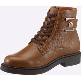Schn&uuml;rstiefelette Andrea Conti, Damen, Gr. 35, braun (cognac), Glattleder, Leder, Rindsleder, Schuhe Schn&uuml;rstiefelette