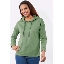 Sweatshirt Casual Looks, Damen, Gr. 50, eucalyptus, 100% Baumwolle, unifarben, Rundhals, Sweatshirts Sweatshirt