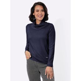 Rollkragenpullover Casual Looks "Rollkragen-Pullover", Damen, Gr. 36, marine, 50% Viskose, 25% Polyester, 25% Polyamid, unifarben, Pullover Rollkragenpullover