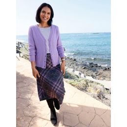 Strickjacke Casual Looks, Damen, Gr. 50, lavendel, 50% Baumwolle, 50% Polyacryl, unifarben, Strickjacken Strickjacke