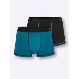 w&auml;schepur Panty W&Auml;SCHEPUR, Herren, Gr. 5, 2 Stk., aquapetrol, schwarz, 95% Baumwolle, 5% Elasthan, Unterhosen Panty