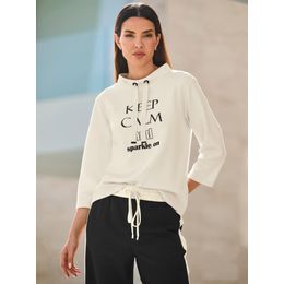 Sweatshirt Heine, Damen, Gr. 38, champagner, 50% Modal, 44% Polyester, 6% Elasthan, unifarben, Rundhals, Sweatshirts Sweatshirt