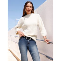 Strickpullover Heine "Pullover", Damen, Gr. 34, champagner, 60% Polyacryl, 31% Polyester, 8% Wolle, 1% Elasthan, unifarben, Pullover Strickpullover