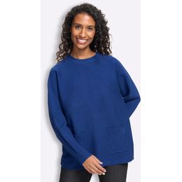 Strickpullover Heine "Pullover", Damen, Gr. 48, royalblau, 50% Viskose, 28% Polyester, 22% Polyamid, unifarben, Pullover Strickpullover