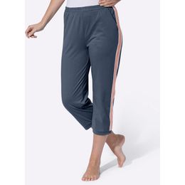 7/8-Hose, Damen, Gr. 38, Normalgr&ouml;&szlig;en, dunkelblau, 100% Baumwolle, gemustert, mehrfarbig, unifarben, Hosen 7/8-Hose