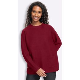 Strickpullover Heine "Pullover", Damen, Gr. 50, kirsche, 50% Viskose, 28% Polyester, 22% Polyamid, unifarben, Pullover Strickpullover