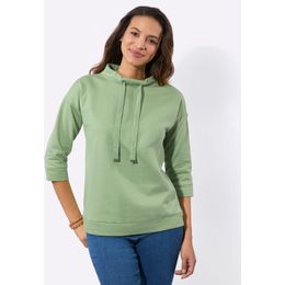 Sweatshirt Casual Looks, Damen, Gr. 54, gr&uuml;n (eucalyptus), 100% Baumwolle, unifarben, Sweatshirts Sweatshirt