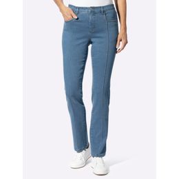 Bequeme Jeans Classic Basics, Damen, Gr. 26, Kurzgr&ouml;&szlig;en, blau, bleached, 81% Baumwolle, 17% Polyester, 2% Elasthan, unifarben, lang, Jeans