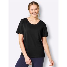 Funktionsshirt Catamaran "Funktions-Shirt", Damen, Gr. 40/42, schwarz, 95% Baumwolle, 5% Elasthan, unifarben, Rundhals, Shirts Funktionsshirt
