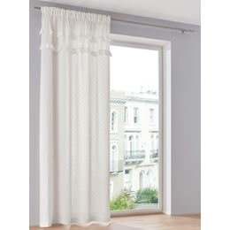Gardine HEINE HOME Gr. 4, wei&szlig; (sanftes wei&szlig;), B:130cm H:245cm, Baumwolle, Gardinen, Gardine