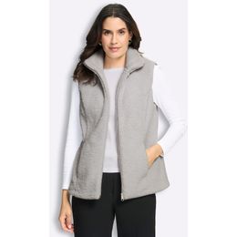 Fellimitatweste Inspirationen, Damen, Gr. 36, hellgrau, 100% Polyester, unifarben, Westen