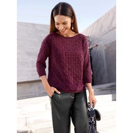 3/4 Arm-Pullover Inspirationen "Chenille-Pullover", Damen, Gr. 36, bordeaux, 100% Polyester, unifarben, Pullover