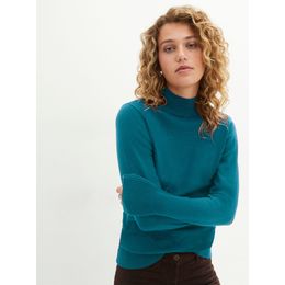 Strickpullover Inspirationen "Pullover", Damen, Gr. 50, aquapetrol, 50% Baumwolle, 50% Polyacryl, unifarben, Pullover Strickpullover