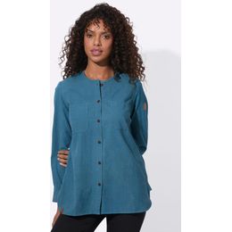 Hemdbluse Casual Looks, Damen, Gr. 40, topas, 100% Baumwolle, unifarben, Rundhals, Blusen Hemdbluse