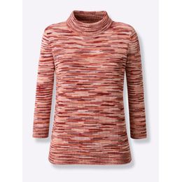 3/4 Arm-Pullover Classic Basics "Pullover", Damen, Gr. 42, puder, dunkelrot, meliert, 100% Polyacryl, meliert, Pullover