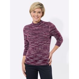 3/4 Arm-Pullover Classic Basics "Pullover", Damen, Gr. 42, ros&eacute;, burgund, meliert, 100% Polyacryl, meliert, Pullover