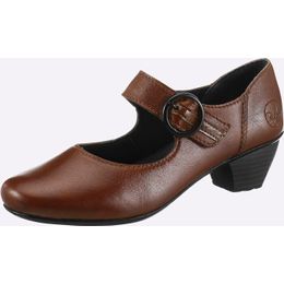 Pumps Rieker, Damen, Gr. 37, braun (cognac), Glattleder, Lederimitat, Schuhe Pumps