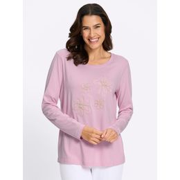 Langarmshirt Inspirationen "Langarm-Shirt", Damen, Gr. 54, ros&eacute;, 50% Baumwolle, 50% Modal, gemustert, unifarben, Rundhals, Shirts Langarmshirt