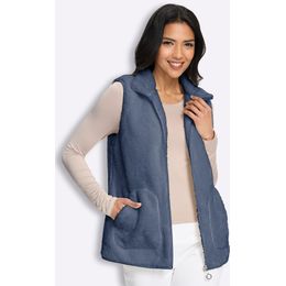 Fleeceweste Classic Basics, Damen, Gr. 46, rauchblau, 100% Polyester, unifarben, Westen Fleeceweste