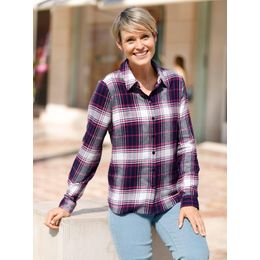 Flanellbluse Classic Basics, Damen, Gr. 38, marine, ecru, kariert, 100% Baumwolle, gemustert, kariert, Blusen