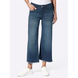 Bequeme Jeans, Damen, Gr. 44, Normalgr&ouml;&szlig;en, blau, stone, washed, 81% Baumwolle, 17% Polyester, 2% Elasthan, unifarben, 7/8-L&auml;nge, Jeans