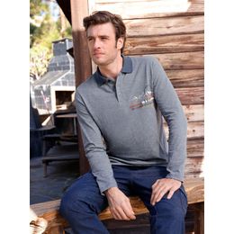 Langarmshirt Catamaran "Langarm-Shirt", Herren, Gr. 48/50, grau (rauchblau, meliert), 100% Baumwolle, gestreift, unifarben, Shirts Langarmshirt