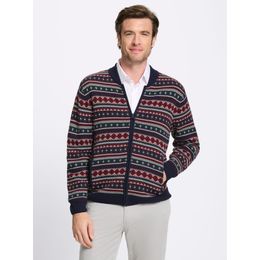 Strickjacke Marco Donati, Herren, Gr. 52, marine, gemustert, 70% Polyacryl, 30% Wolle, meliert, unifarben, Strickjacken Strickjacke
